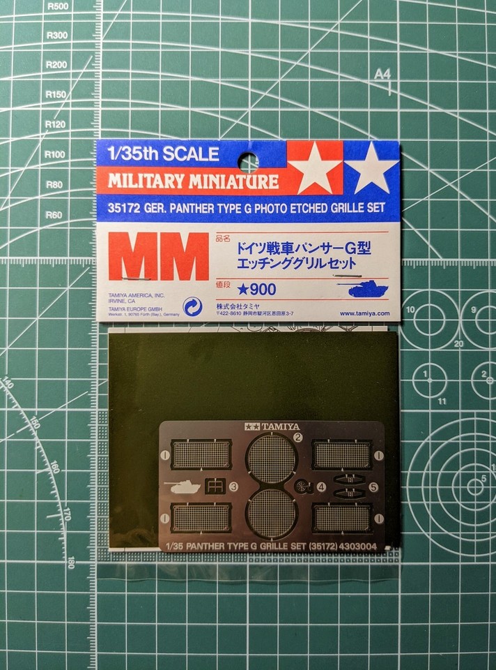 Tamiya 1/35 SCALE GERMAN PANTHER TYPE G PHOTO ETCHED GRILLE SET 35172 ...