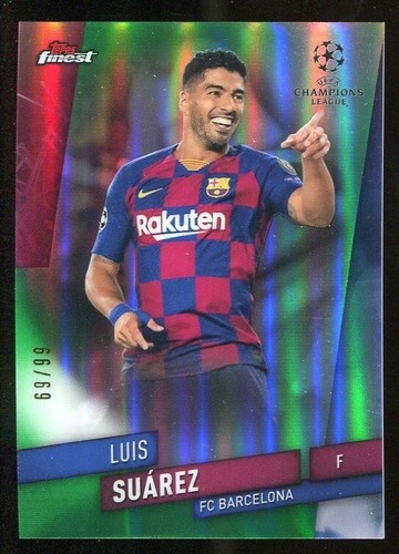 LUIS SUAREZ 2019-20 Topps Finest UEFA Champions League #94 Green ...