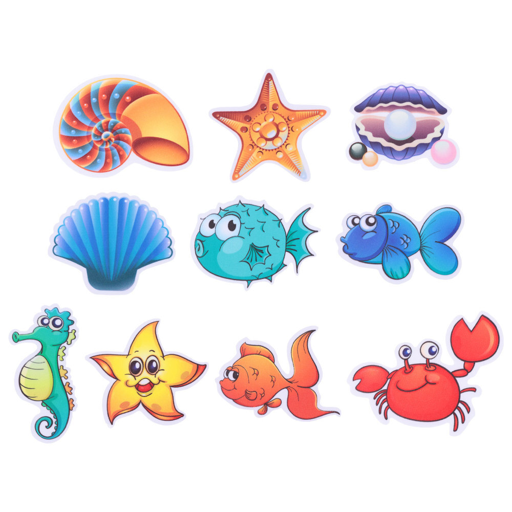 10 Pcs Fish Stickers Bath Decals Cartoon Anti Slip Child Frosted Tub | eBay