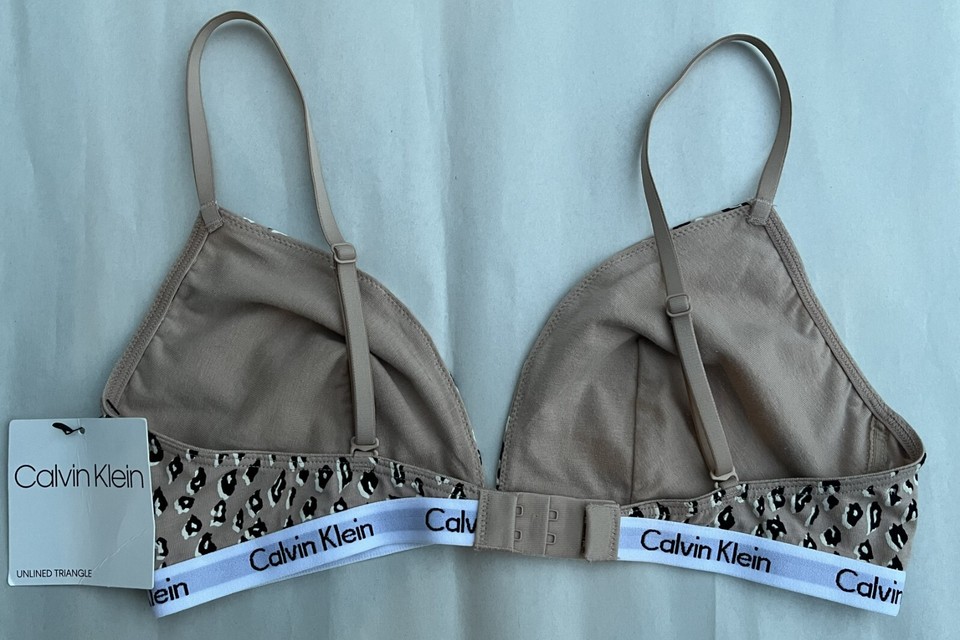 NWT CALVIN KLEIN UNLINED TRIANGLE BRALETTE ANIMAL PRINT BRA QP1342Y ...