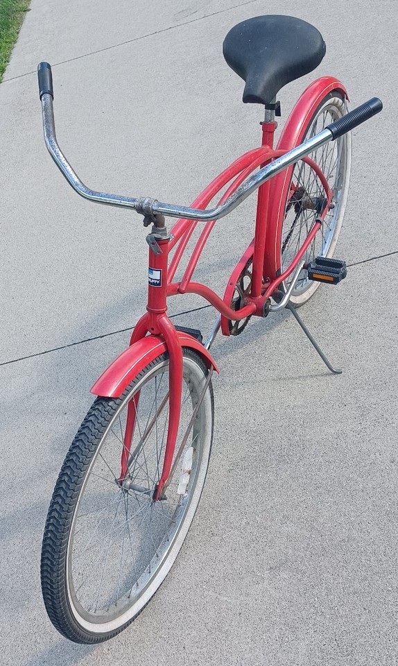 VTG RED HUFFY USA GOOD VIBRATIONS OLD 26" CRUISER MEN'S Bike BICYCLE ...