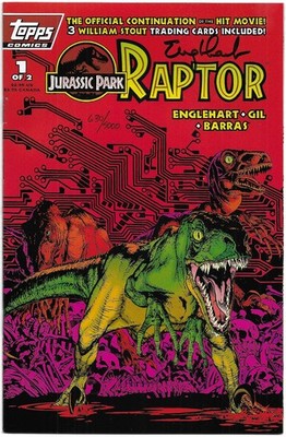 SIGNED Jurassic Park Raptor #1 TOPPS COMIC BOOK Steven Englehart ...