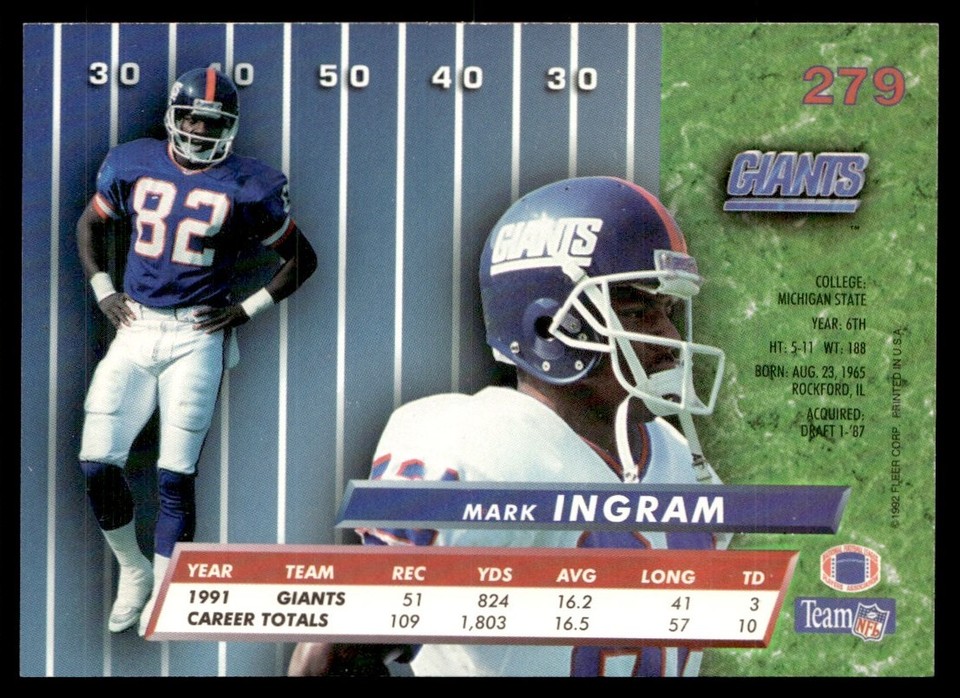 1992 Ultra Mark Ingram New York Giants #279 | eBay