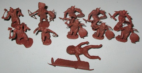 Marx 1950s-1960s Fort Apache Chocolate Brown Indians Lot Two Color ...