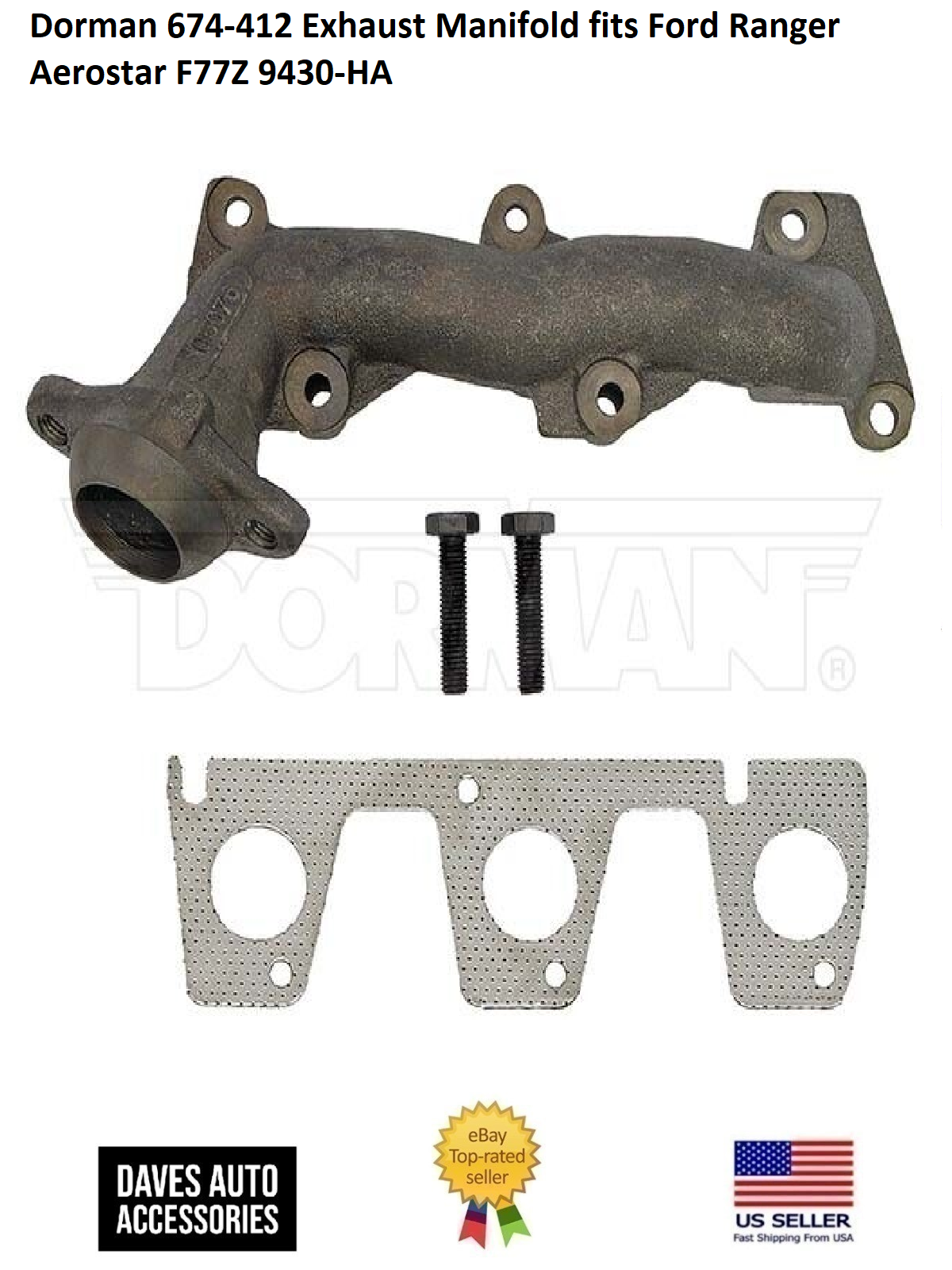 Engine Exhaust Manifold Kit RH Side #674412 Fits Ford Ranger Aerostar ...