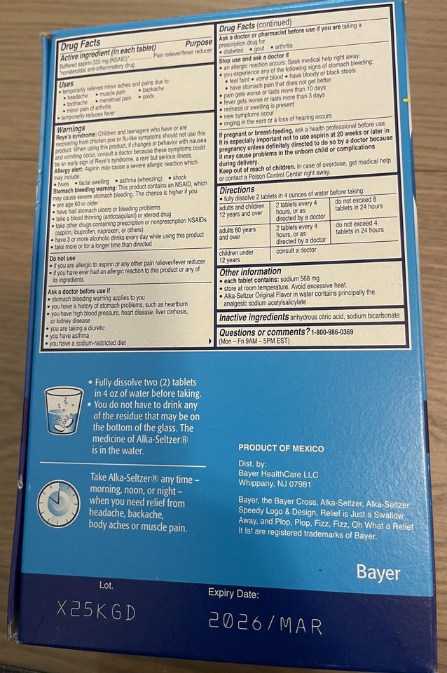 AlkaSeltzer Original Effervescent Antacid Tablets 116ct (6 Pack) | eBay