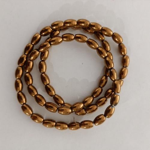 60pcs 6x4mm Metallic Bronze Hematite Oval Rice Beads 6mm AUS Free ...