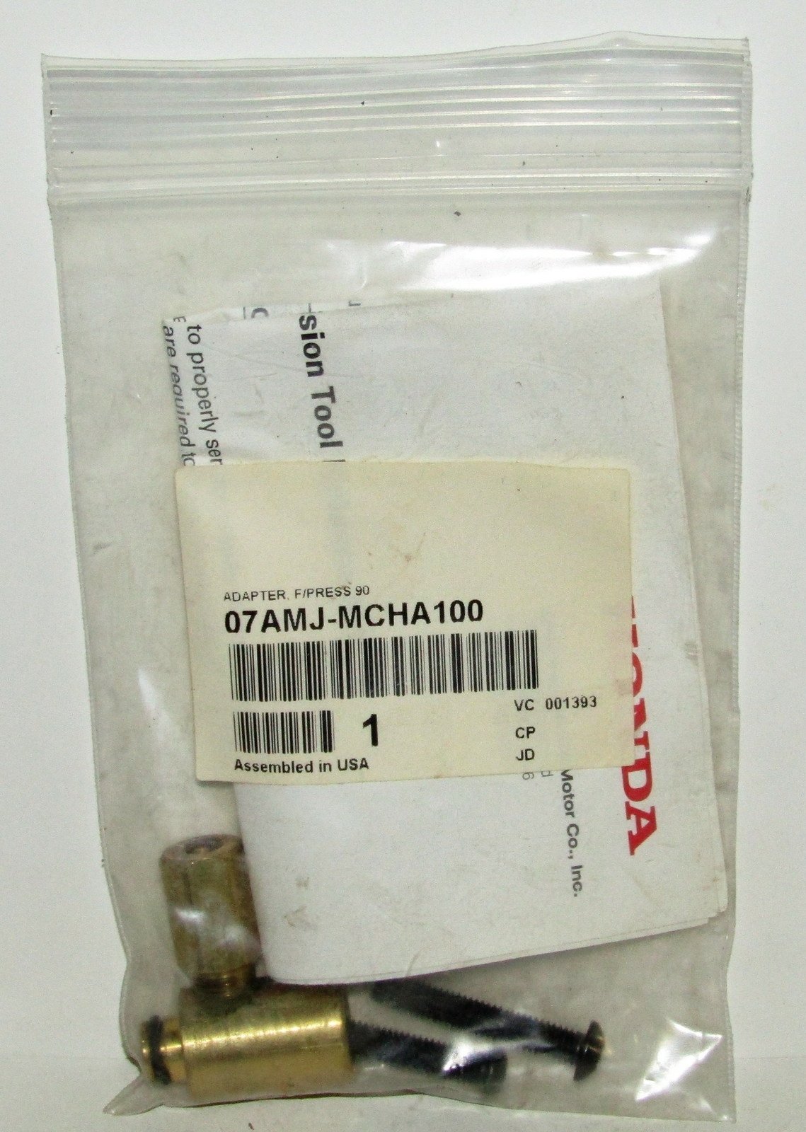 NEW HONDA GENUINE PARTS F/PRESS 90 ADAPTER OEM PART NO. 07AMJ-MCHA100 ...