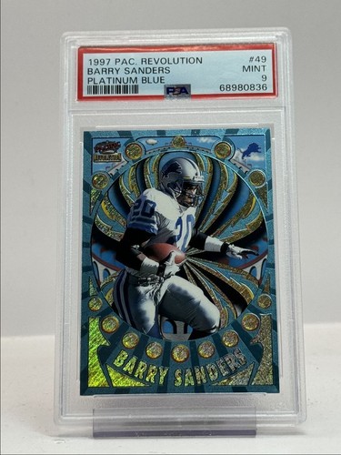 BARRY SANDERS 1997 PACIFIC REVOLUTION PLATINUM BLUE LIONS PSA 9 Q9999 ...
