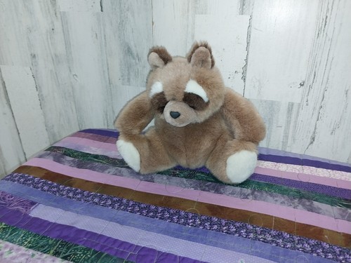 Vintage GUND 1985 Bandit The Raccoon Beige Brown Roly Poly Plush ...