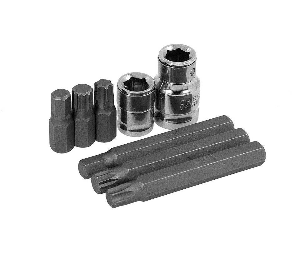 40pc Torx Star Spline Socket Bit Set M5 - M12 Hex M4 - M12 3/8 & 1/2 ...