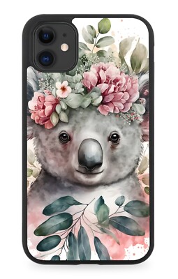 Koala Bear In Flower Crown Rubber Phone Case Floral Boho Koalas Bears ...
