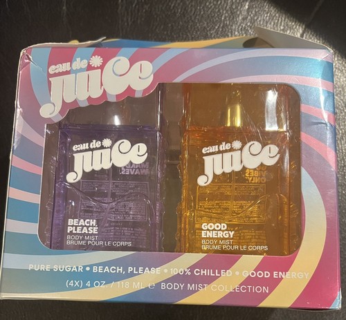 NEW Eau De Juice Body Mist Collection 4-pack Gift Set Pure Sugar (4X) 4 ...