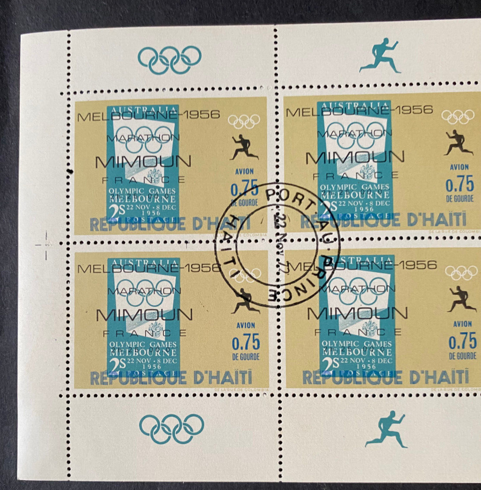 HAITI, Lot of 6 conmemorative Stamp Sheets, Olimpic Games Marathon ...