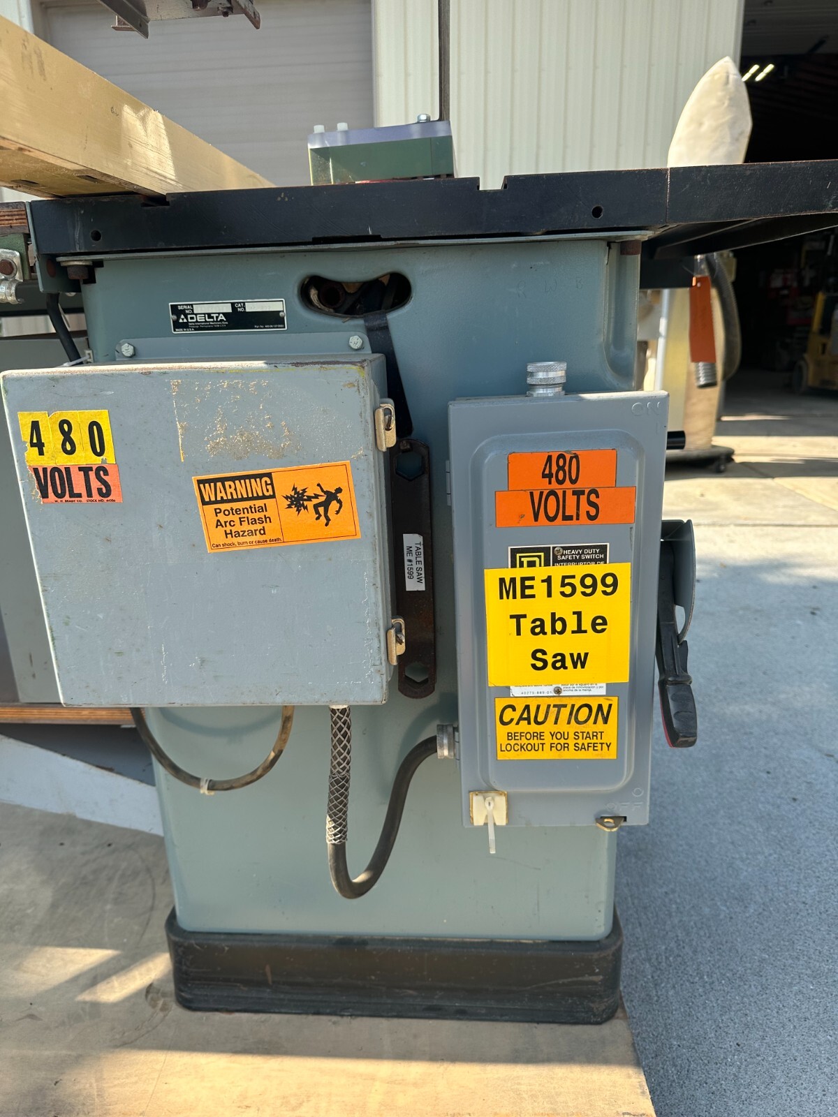 Delta Unisaw Table Saw , 34-802, 1-1/2hp, SN-88166118, 220/440v, 3 ...