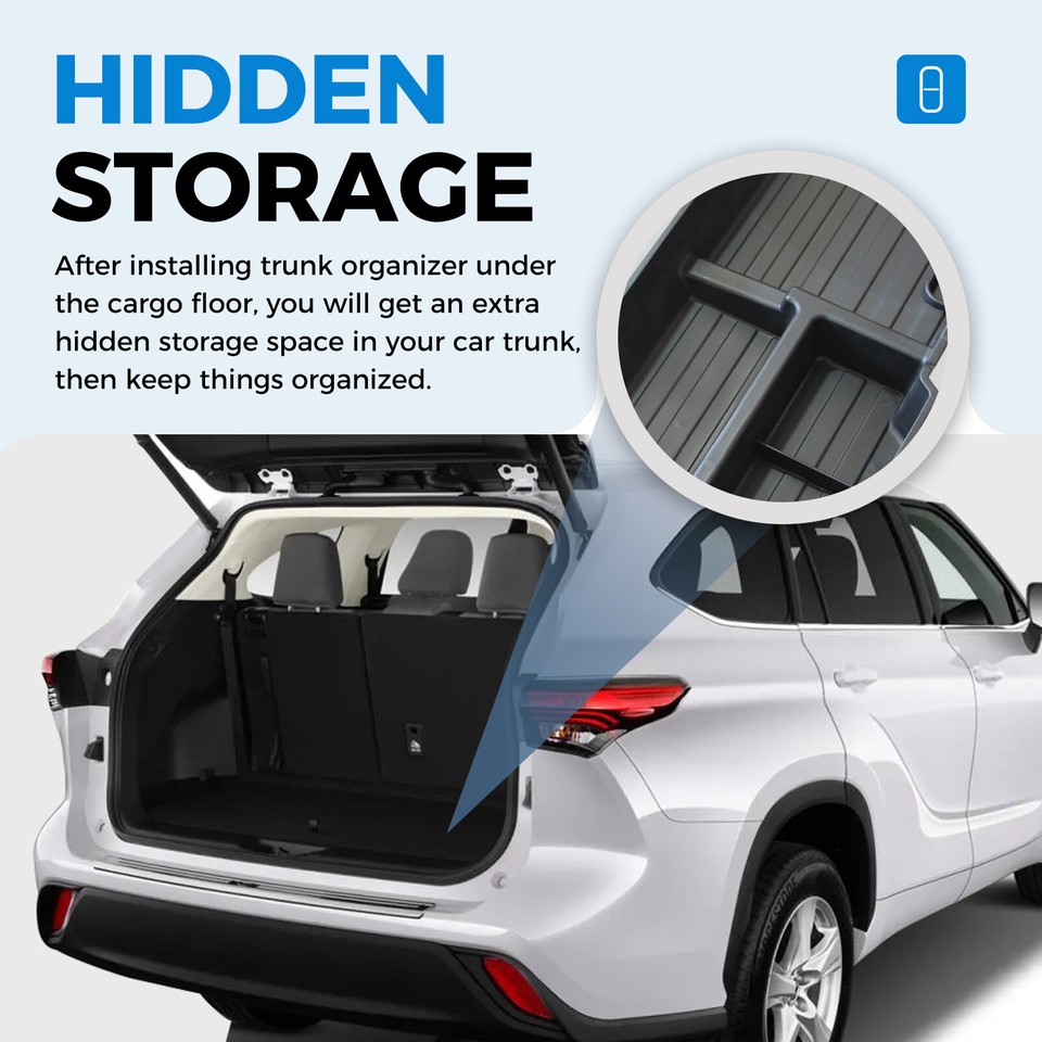 For 2020-2025 Toyota Highlander Trunk Hidden Storage Box Insert Hatch ...