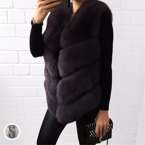 Women Fur Vest Real Natural Fur Vest Coat Real Jacket Real Fox Fur ...