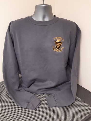 MENS CORNISH BEZANTS ONE AND ALL CORNWALL GREY SWEATSHIRT SIZE XLARGE ...