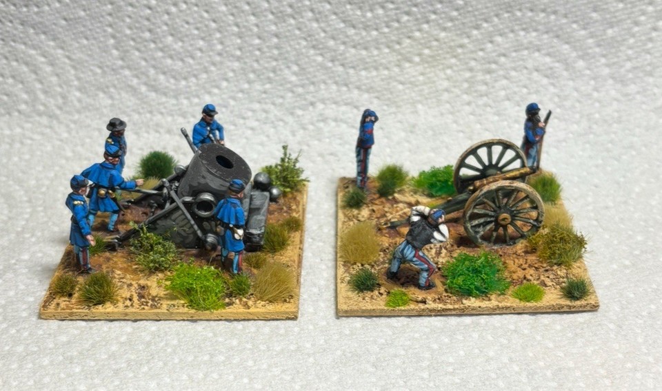 2x 20mm 1/72 well painted ACW American Civil War Union Artillery Guns ...