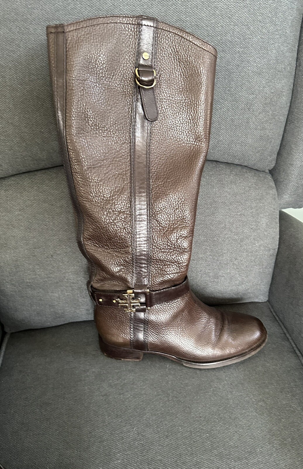 Tory Burch Elina Brown Tall Riding Boots | eBay