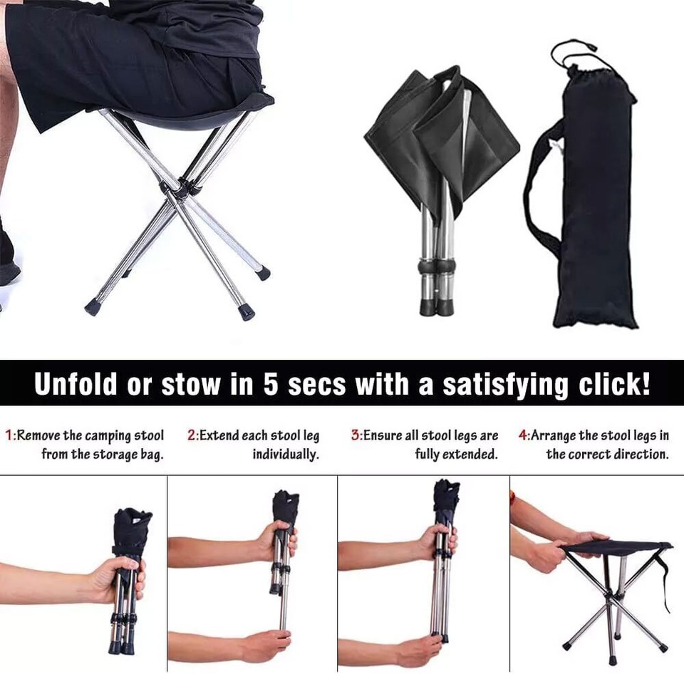 Small Folding Camping Stool Outdoor Portable Camping Fishing Chair w ...