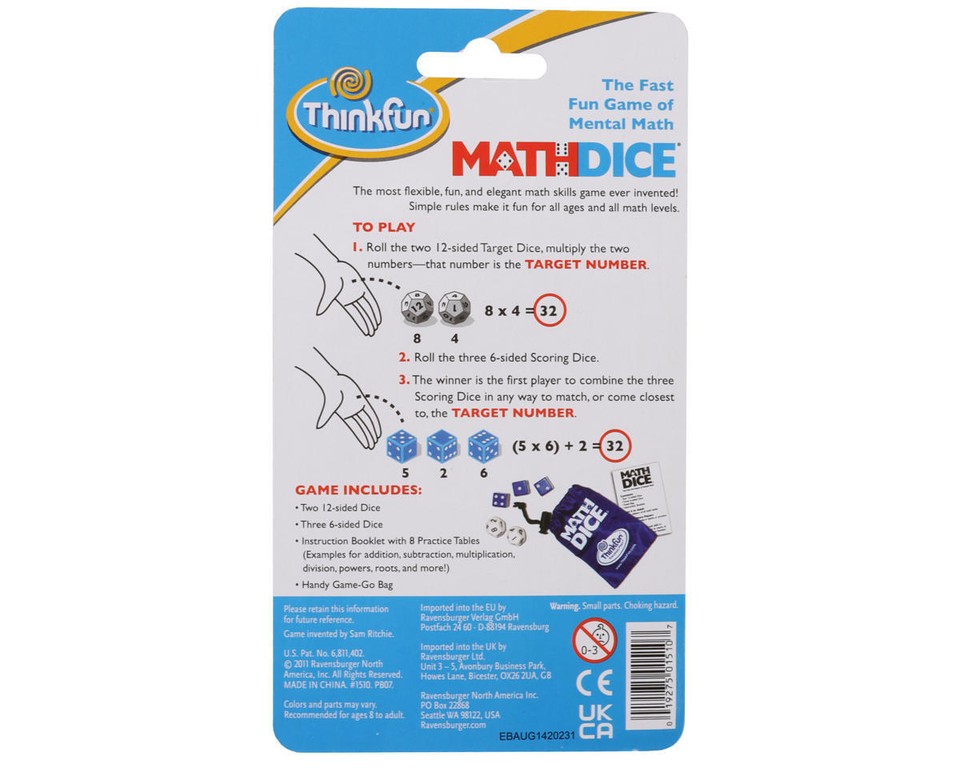 Thinkfun Math Dice Math Game [TFN1510] | eBay