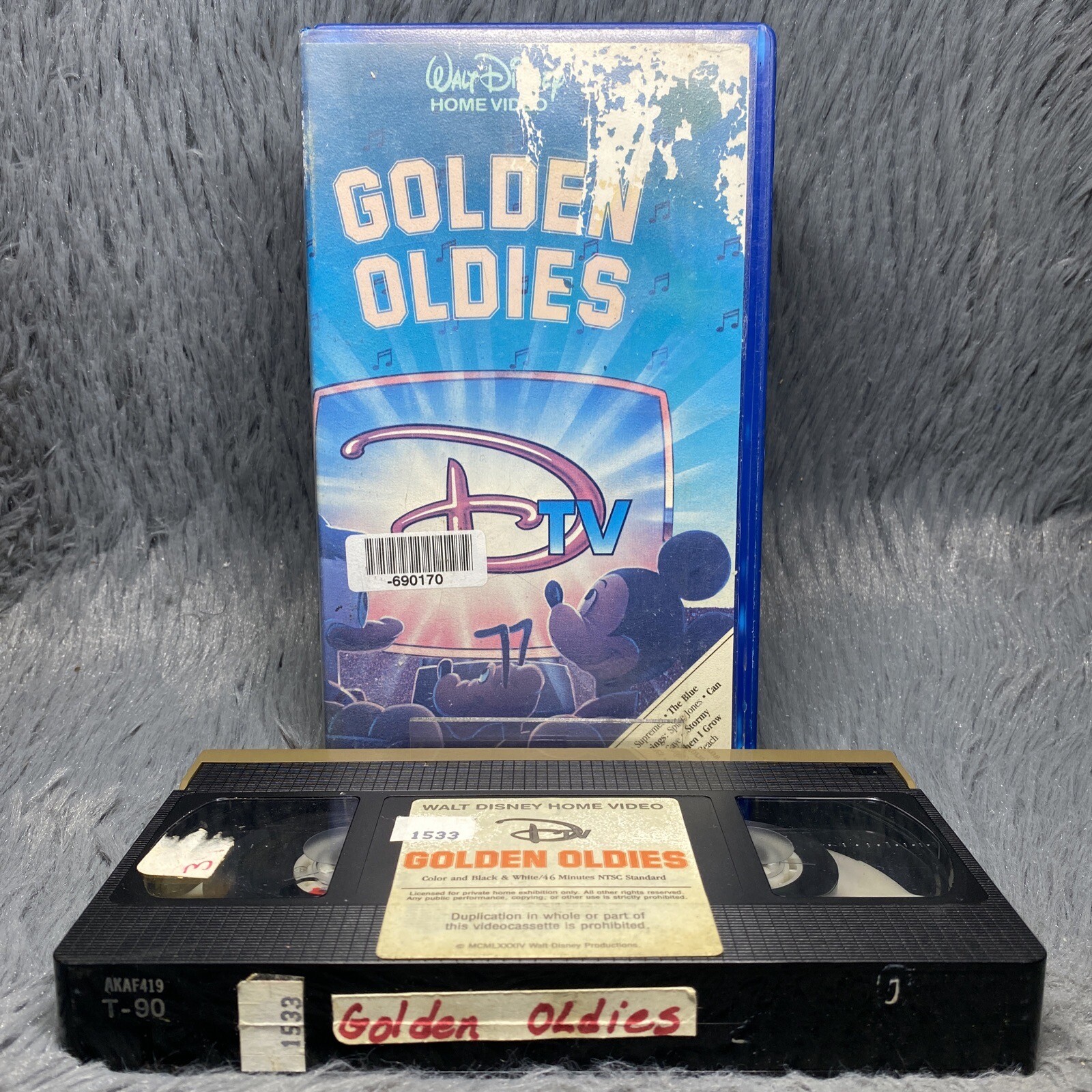 Golden Oldies VHS Tape 1984 Disney Animated Music Videos Blue Clamshell ...