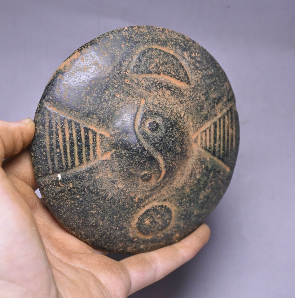 China Hongshan Culture Old Jade High magnetic Fengshui Inscription UFO ...