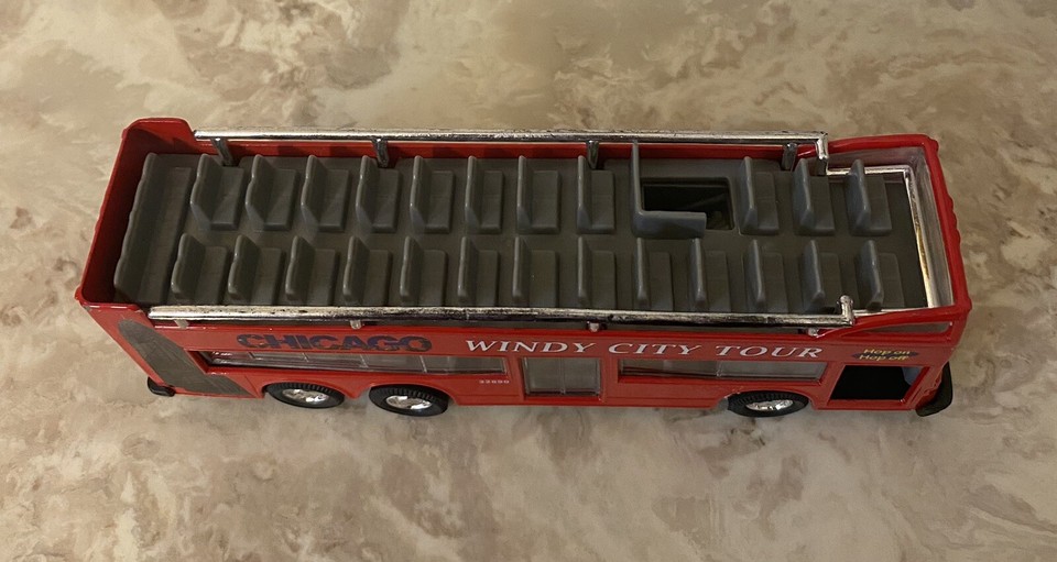 Chicago Windy City Double Decker Tour Bus Convertible Pull Back Works ...