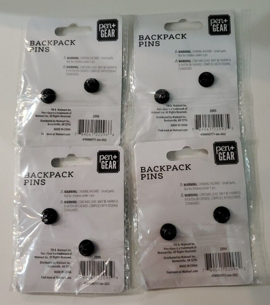 Pen + Gear Back Pack Pins 4 Packages- 8 Total New In Package | eBay