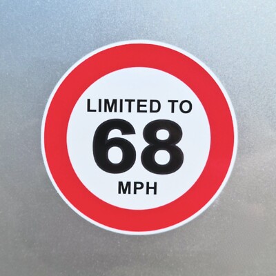 Limited To 68 MPH Speed Restriction Vinyl Sticker Decal For Car Van ...