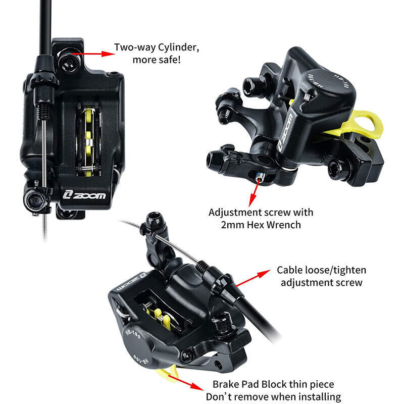 ZOOM Pull Lining Hydraulic Disc Brake Caliper MTB Bicycle Front Rear IS ...