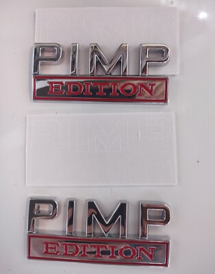 2pcs PIMP EDITION (3" x 1.25") METAL Emblem Decal Badges Stickers for ...