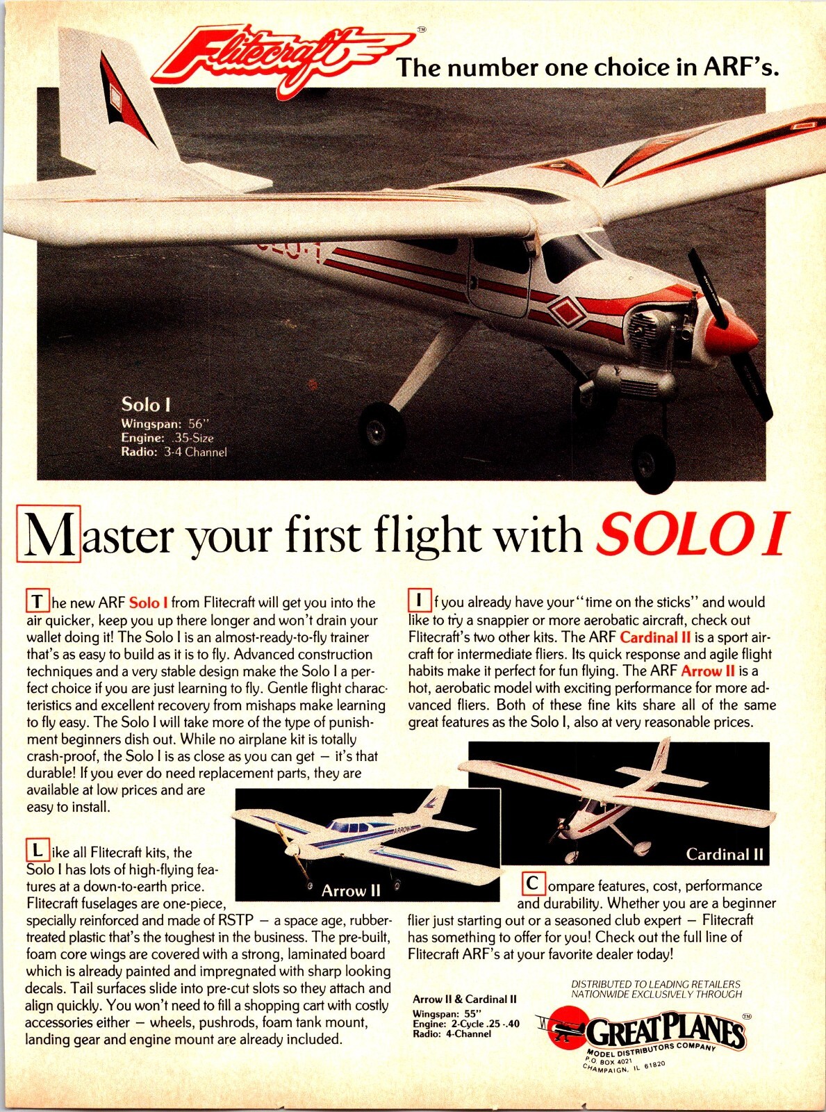 Trainer 40 RC Airplane Vintage 1986 Print Ad Wall Decor SOLO I Lot of 2 ...