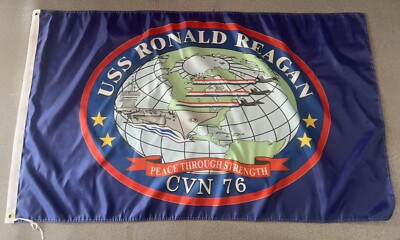 USN US NAVY USS Ronald Reagan CVN-76 3x5 ft Single-Sided Flag Banner | eBay