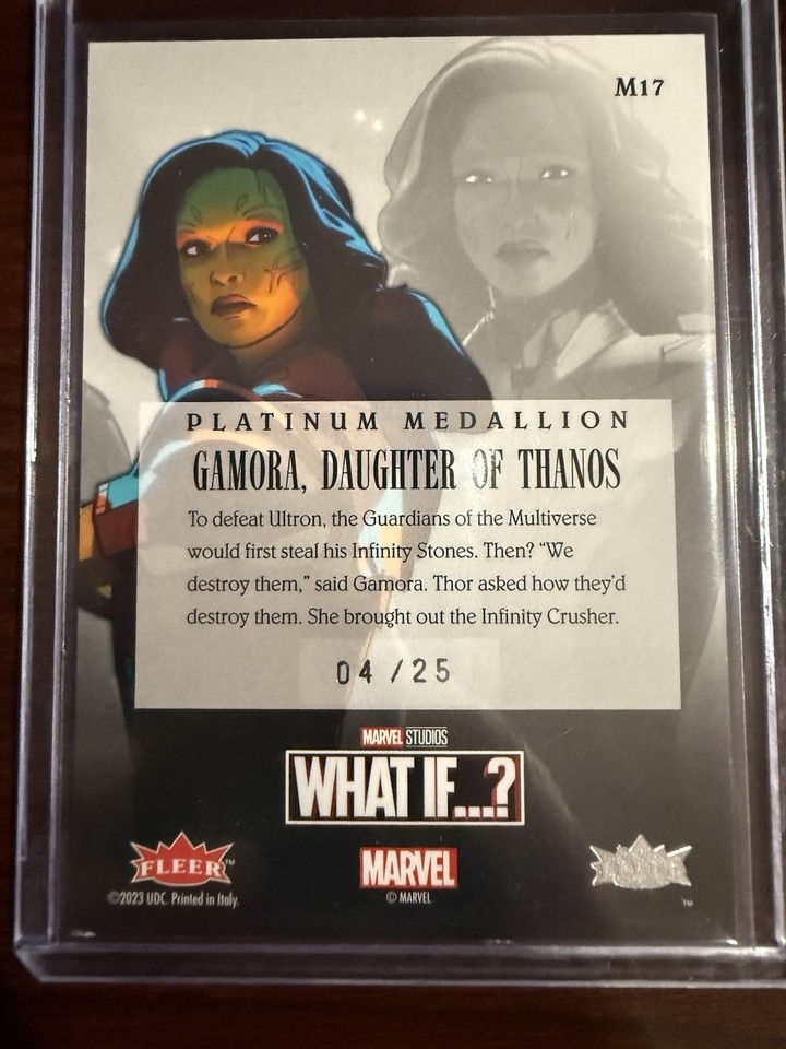 GAMORA DAUGHTER OF THANOS Platinum Medallion /25 2023 UD Marvel What If ...
