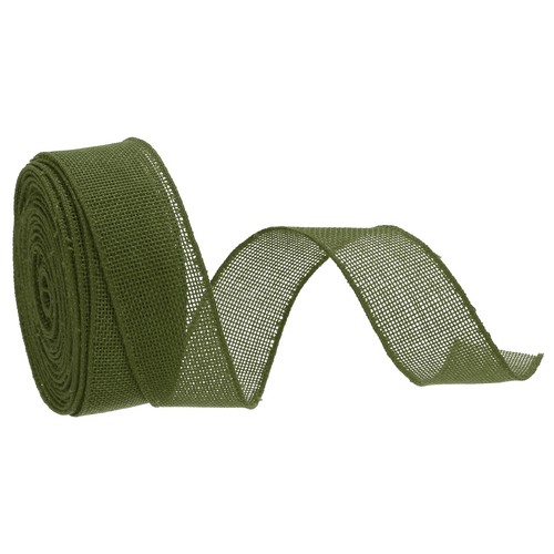 Burlap Ribbon Fabric Wired Edge Olive Green 1-1/2 Inch x 10 Yard for ...