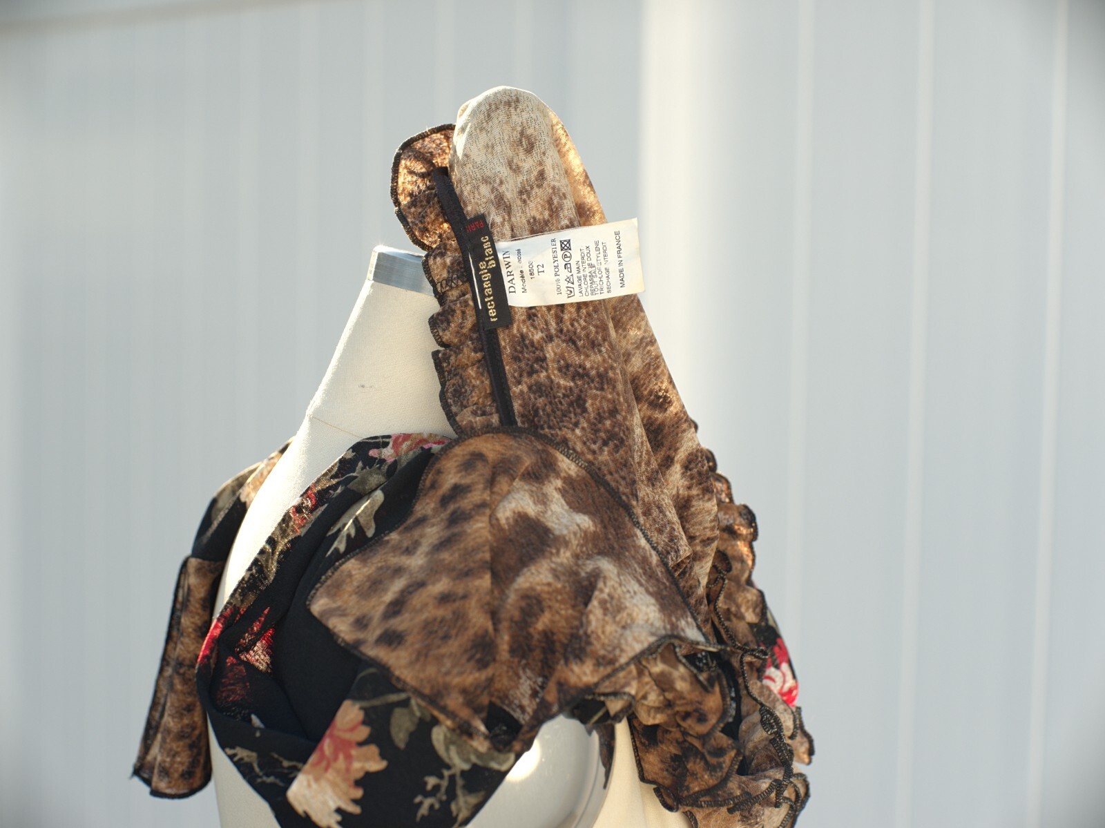 rectangle blanc PARIS Size S Poets Blouse Animal Flower Boho Chic Y2K ...