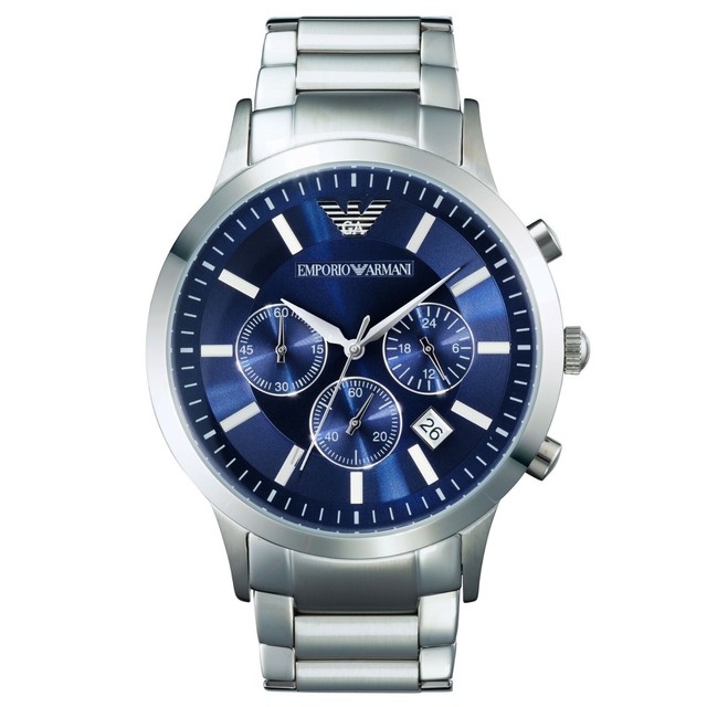 Emporio Armani Classic AR2448 Blue Dial Stainless Steel Wrist Watch for ...