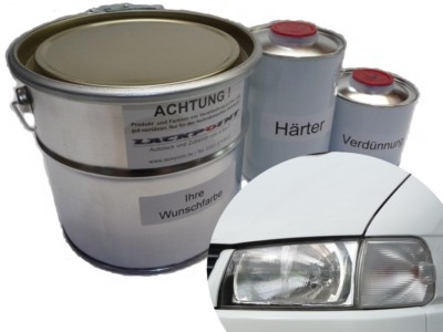 7 Liter Set 2K Car Paint Suitable for VW R902 Grey-White Uni No Clear ...
