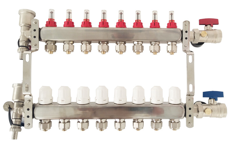 Floor Heat Manifold 2-12 Loop Outdoor Wood Furnace Boiler PEX Tubing ...