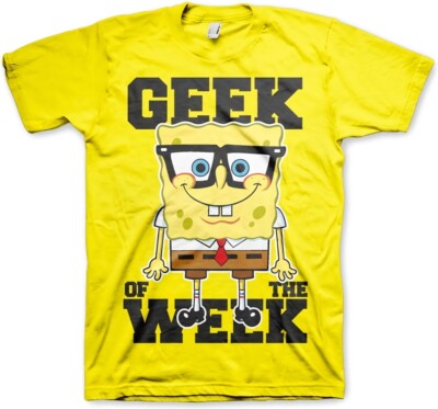 SpongeBob SquarePants Geek Of The Week T-Shirt Yellow | eBay