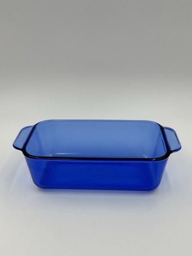 PYREX Cobalt Blue Glass Loaf Pan #213-R Kitchen Bakeware Ovenware 1.5QT ...