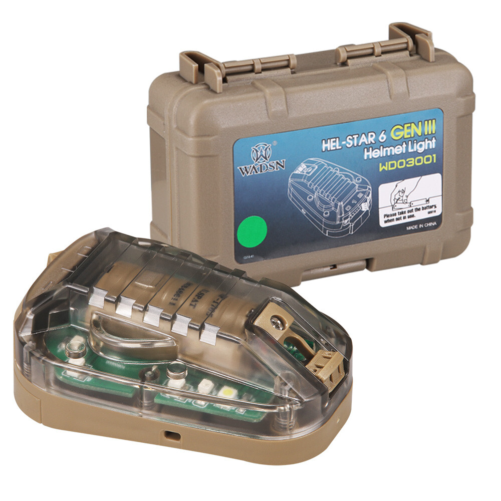 WADSN Tactical IFF LED + IR Helmet Strobe Light IP67 Waterproof Manta ...