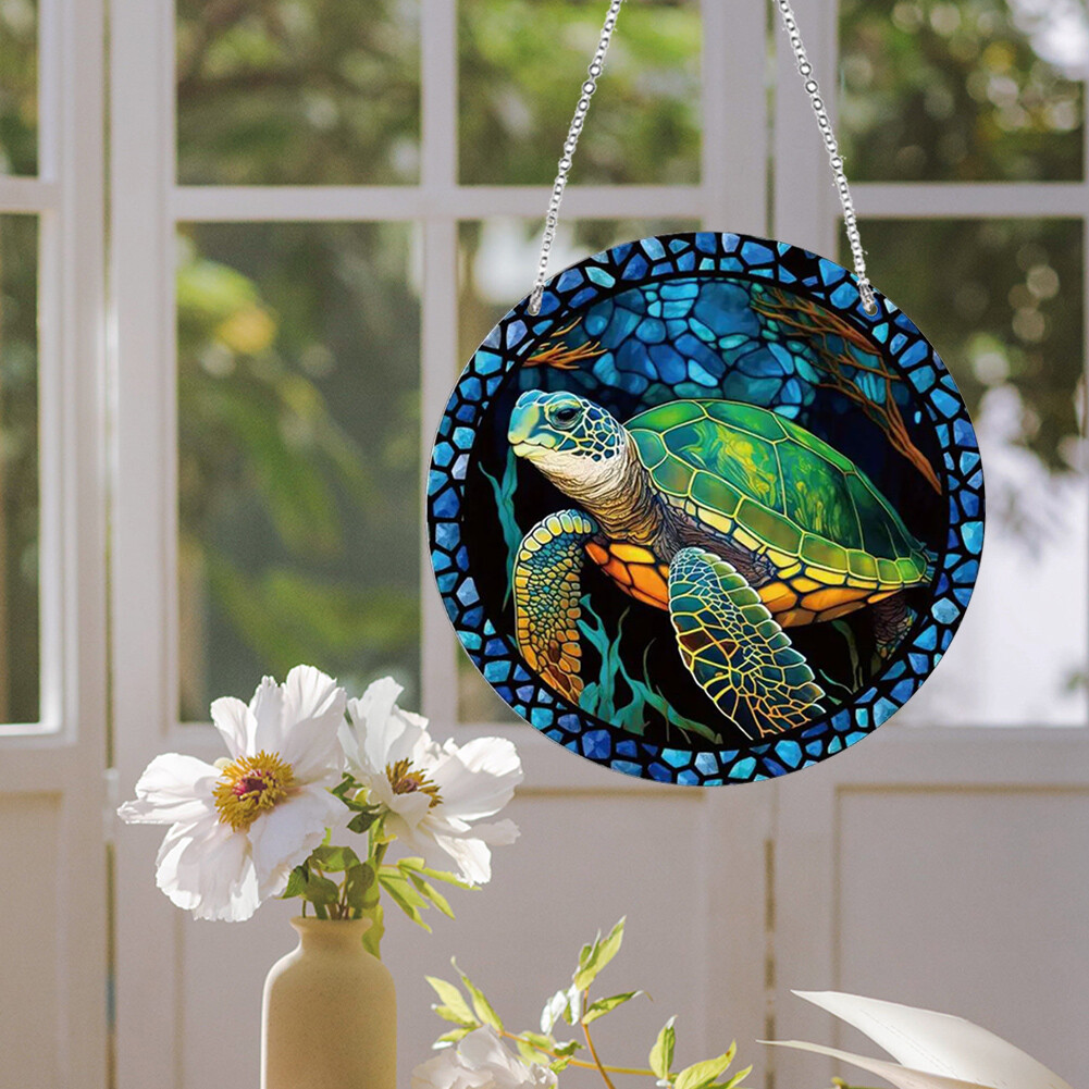 Turtle Suncatcher Window Panel Hanging Sun Catcher Garden Home Decor ...