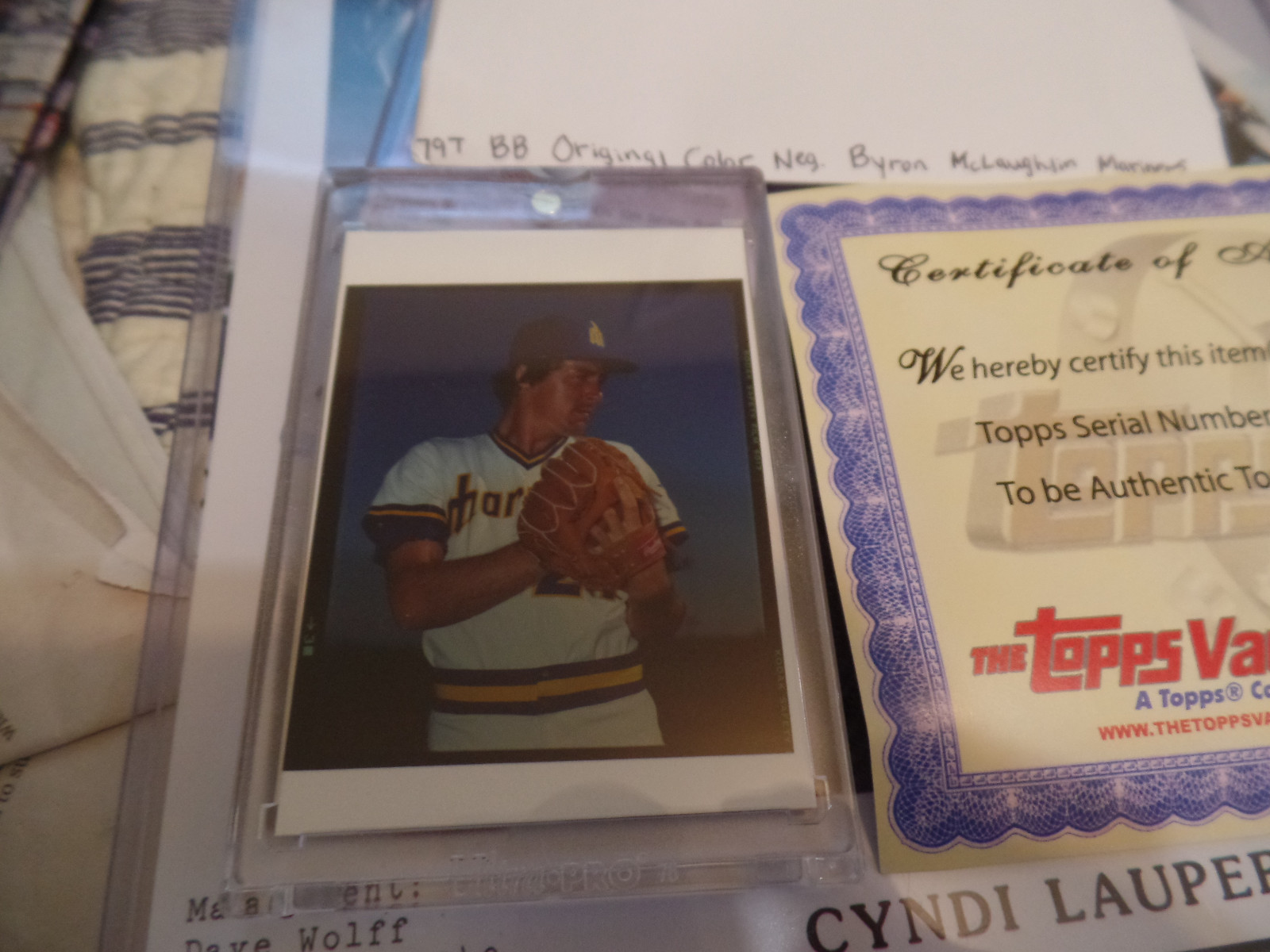 Byron McLaughlin Topps Vault COA Seattle Mariners Slide Negative 1979 ...