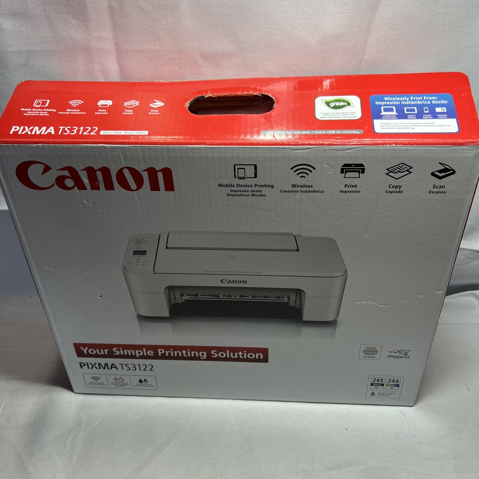 Unused Canon PIXMA TS3122 Wireless All In One Inkjet Printer In White unused-canon-pixma-ts3122-wireless-all-in-one-inkjet-printer-in-white