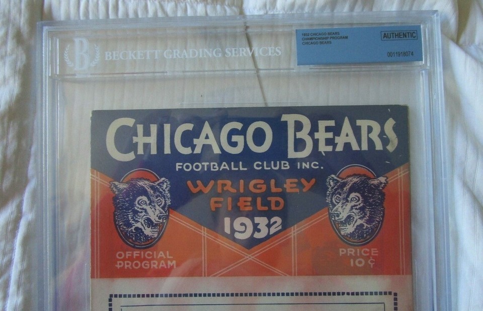 1932 Chicago Bears vs Portsmouth Spartans Championship Program 1st ...
