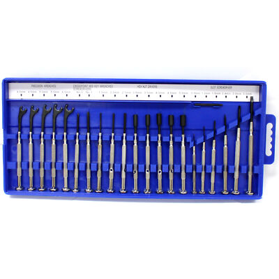 21 pc Precision Tool Set Wrench Hex Key Nut Slot Flat Screwdrivers ...