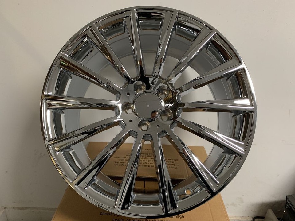 (4) 22" Chrome Mercedes Benz AMG Wheels Rims S500 S560 S580 S550 GLE350 ...